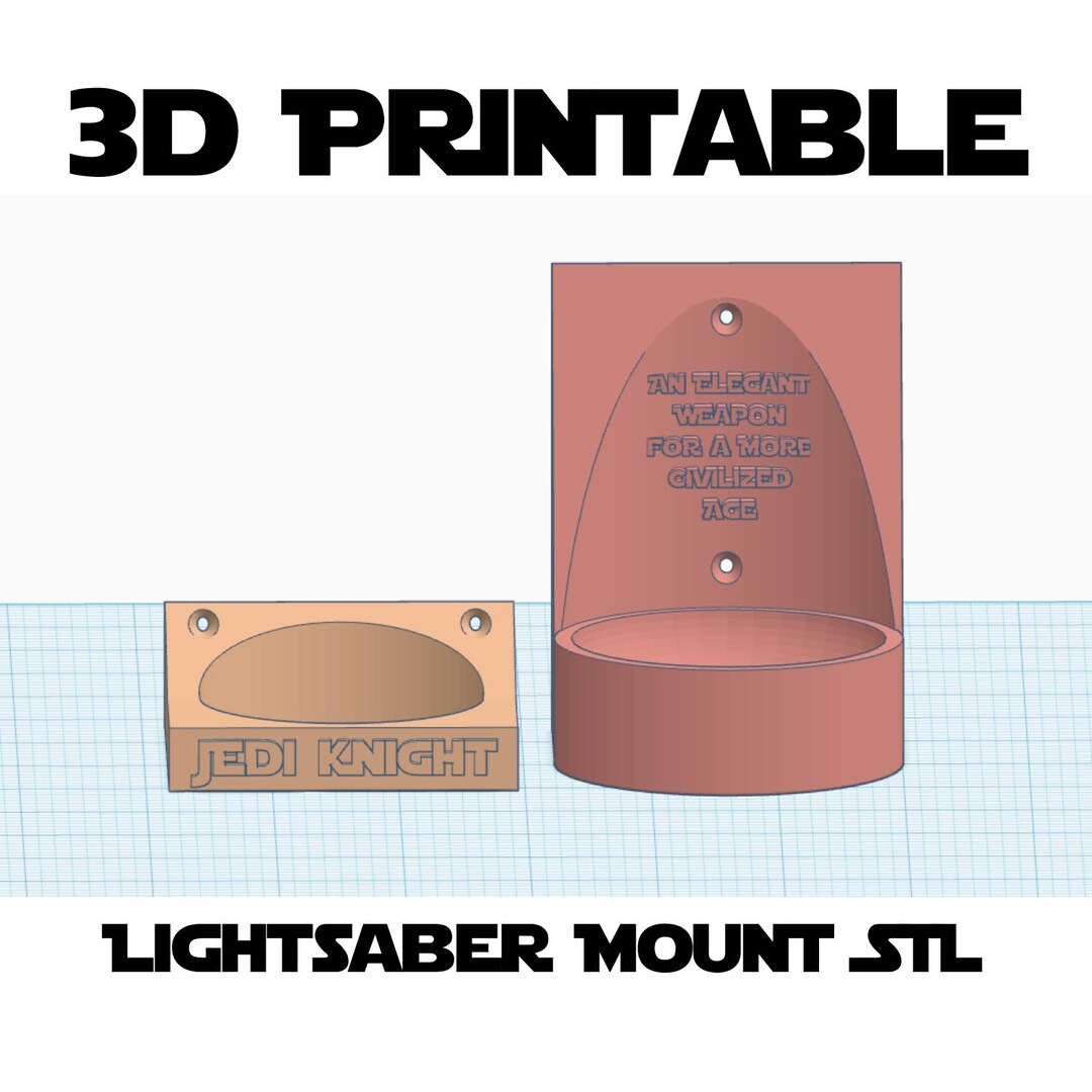 2-piece Lightsaber Wall Mount STL File | 3D Printable | Savi's Workshop ...