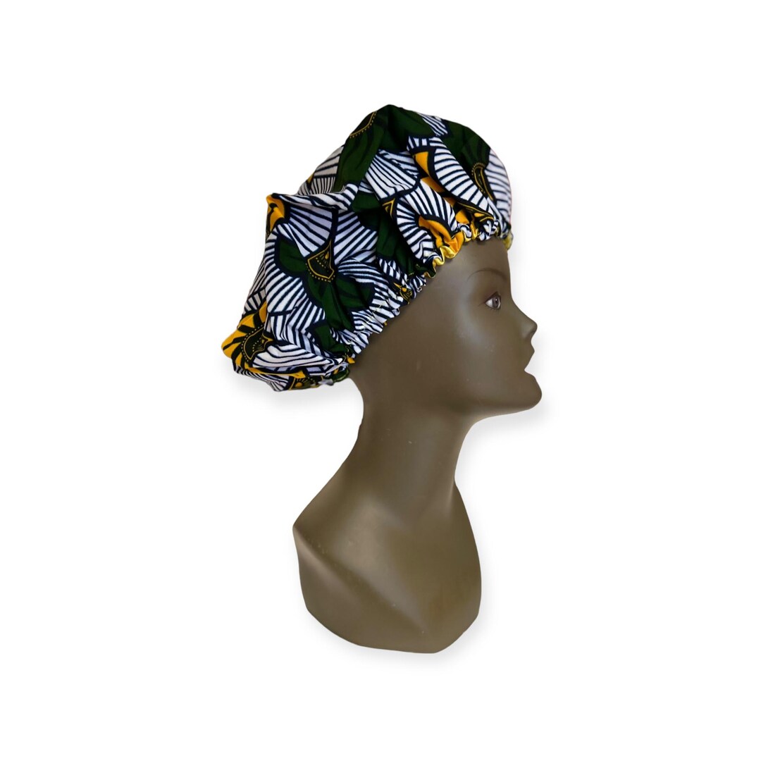 Hair Protection Cap, Adjustable, in Cotton Wax Lined With Satin - Etsy