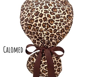 Leopard Print Scrub Cap, Animal Print Nurse Cap, Cheetah Medical Hat ...