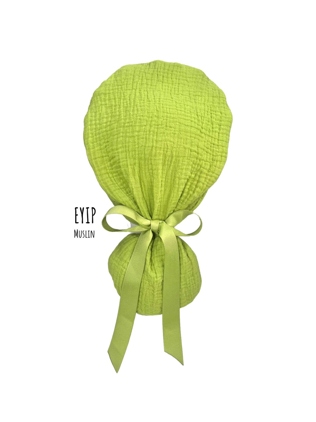 Muslin Gauze Ponytail Scrub Cap: Apple Green Medical Hat - Etsy