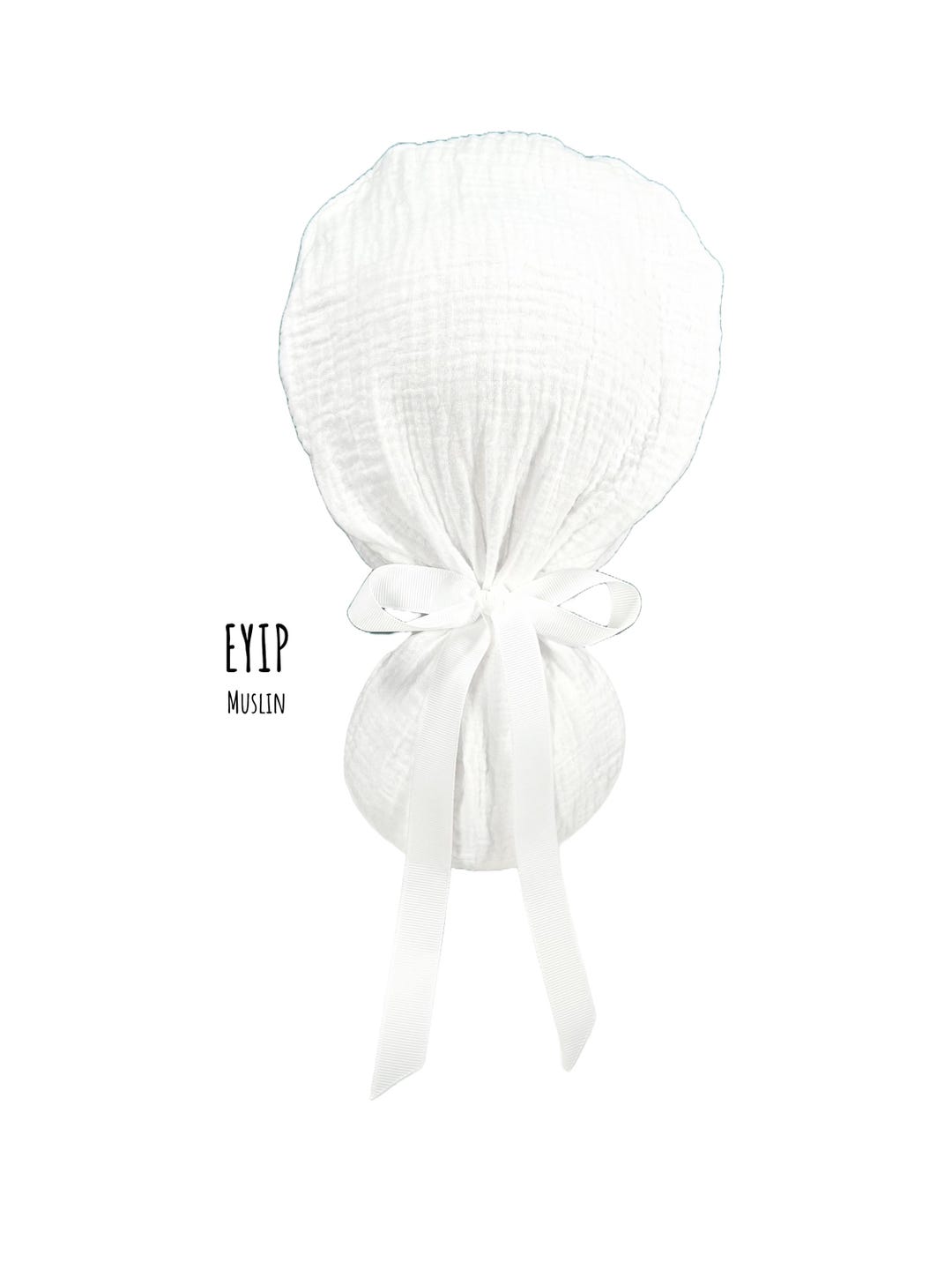 Muslin Gauze Ponytail Scrub Cap: All White Medical Hat With Ribbons - Etsy