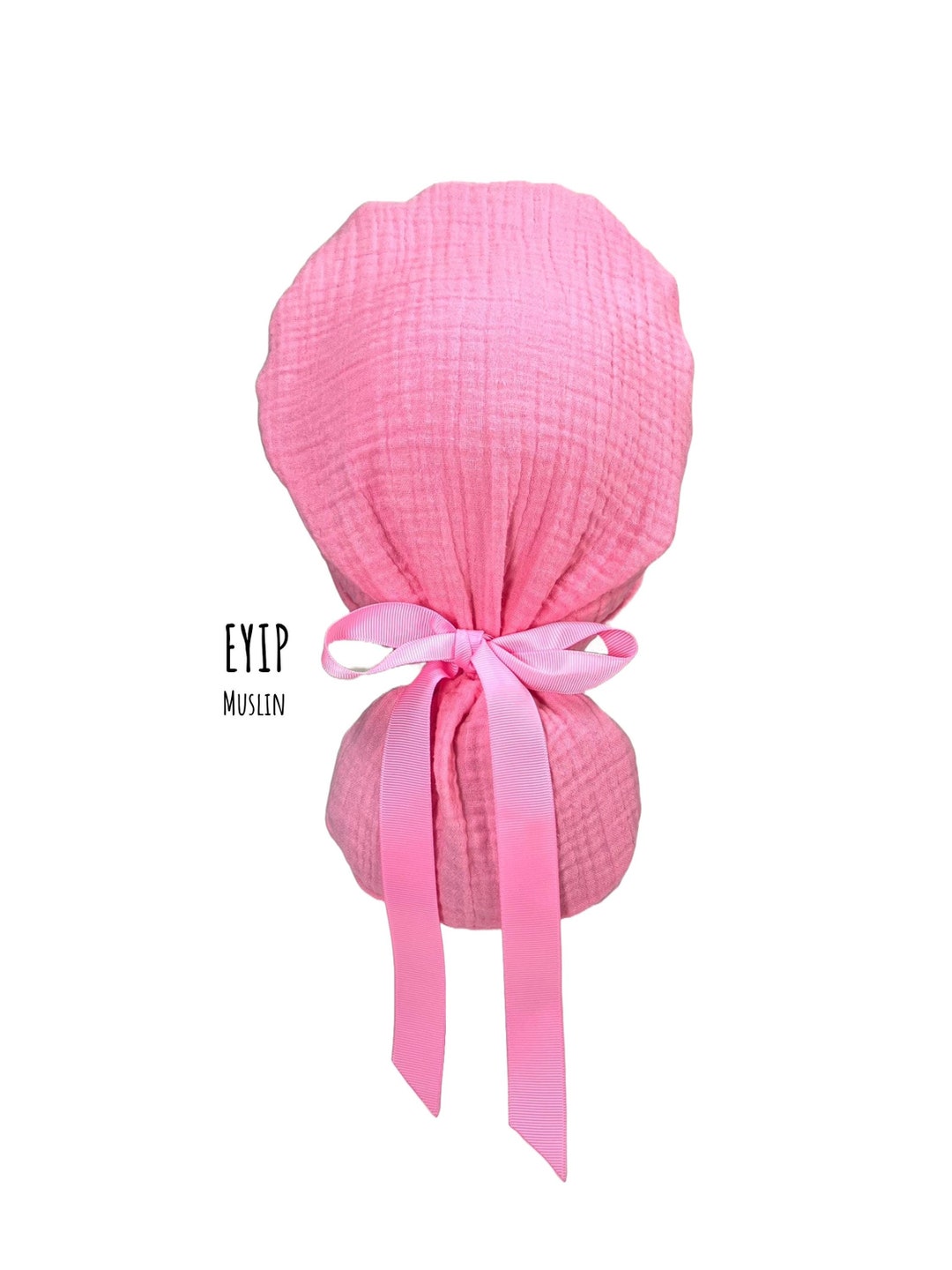 Muslin Gauze Ponytail Scrub Cap: Medium Pink Medical Hat - Etsy