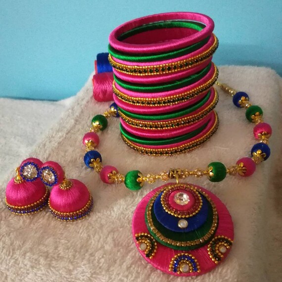 Thread jewellery set store