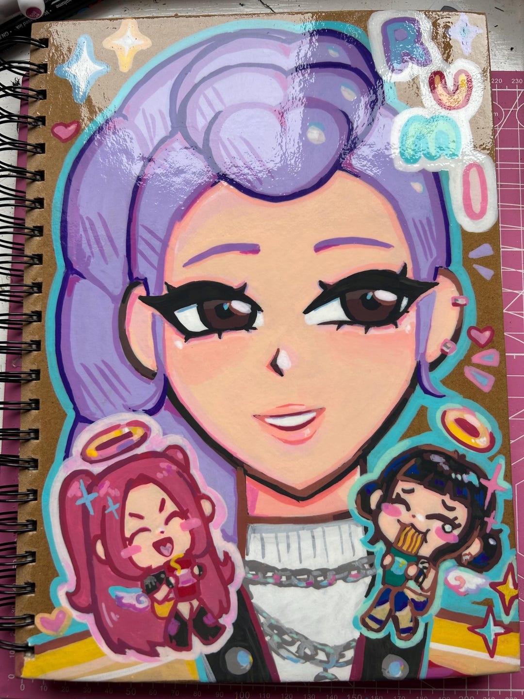 Kpop Demon Hunters Rumi Hand Painted A4 Sketchbook - Etsy