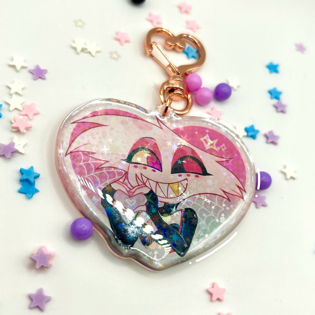 POISON Angel Dust Hazbin Hotel Heart Epoxy Holographic Charms - Etsy