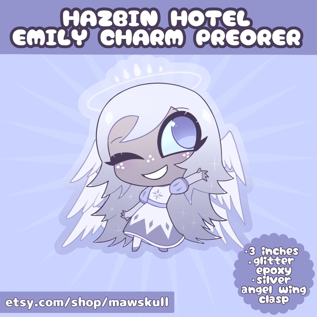 PREORDER Hazbin Hotel Emily Seraphim Charm - Etsy Denmark