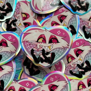 Hazbin Hotel Holographic Vinyl Stickers | Angel Dust + Alastor - Etsy