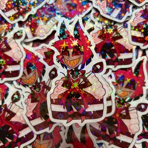 Hazbin Hotel Holographic Vinyl Stickers Angel Dust Alastor - Etsy
