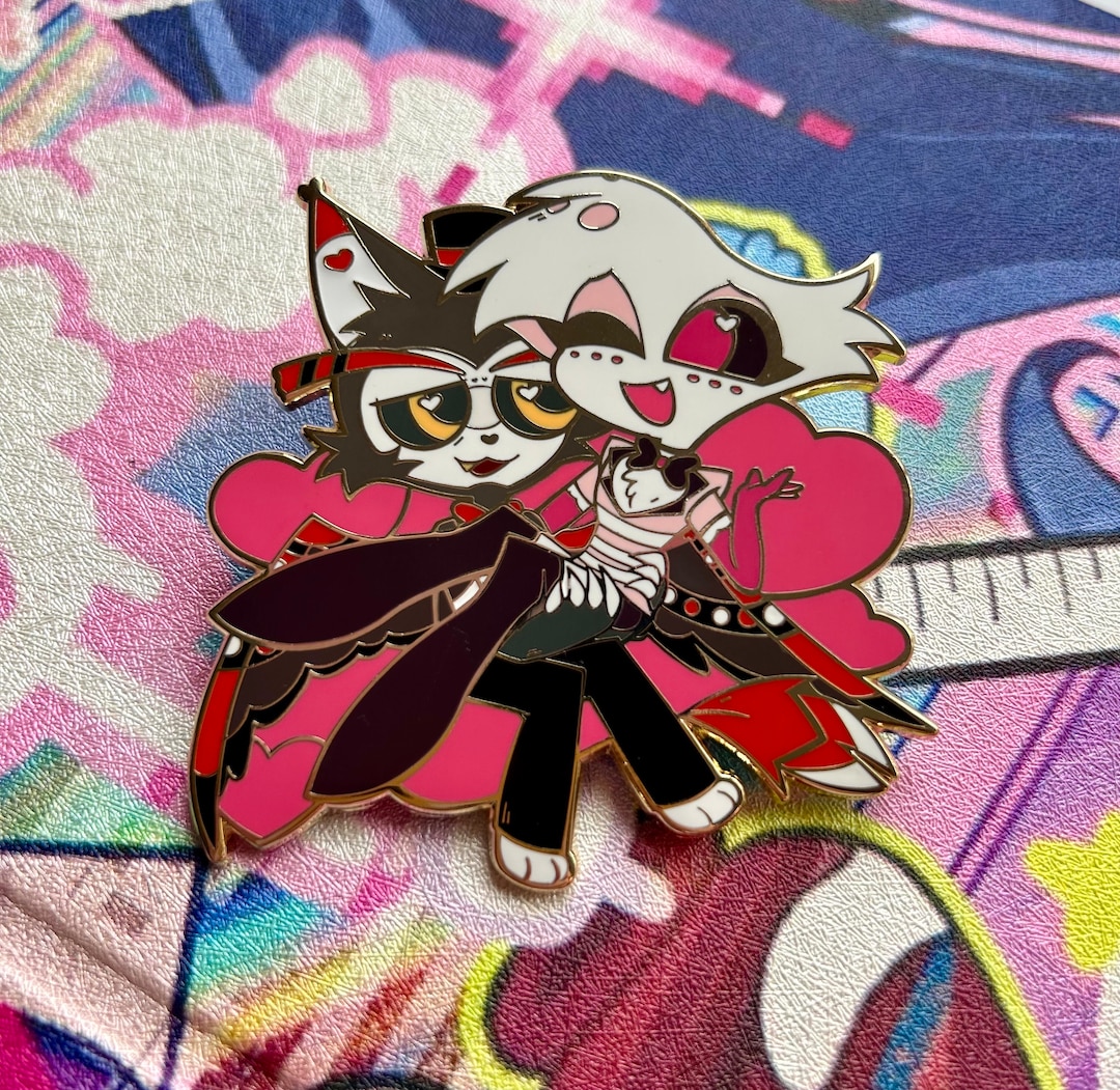 Huskerdust Hazbin Hotel Ship Enamel Pins - Husk X Angel Dust - Etsy