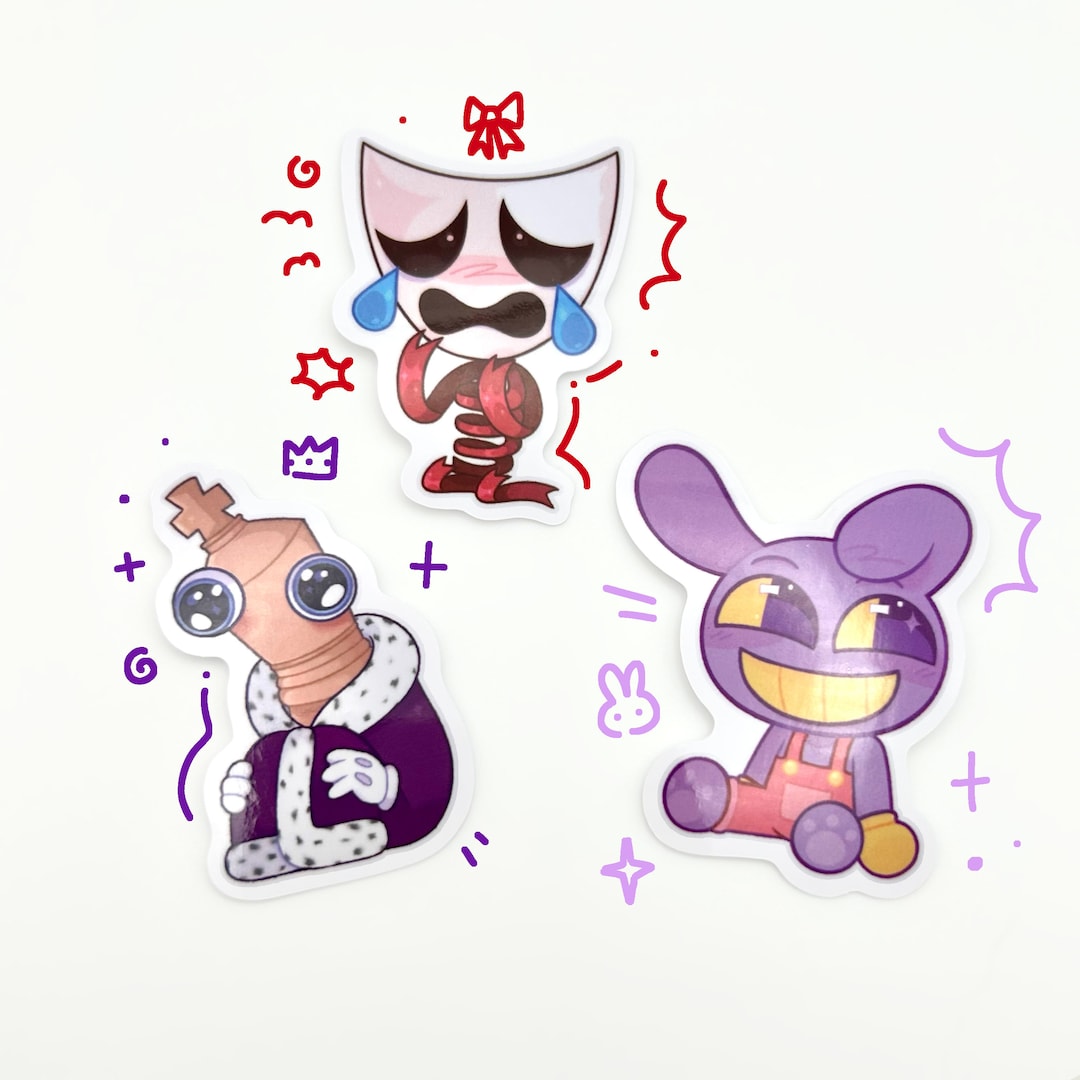 TADC Vinyl Stickers | the Amazing Digital Circus (PACK OF 3) Jax Gangle ...