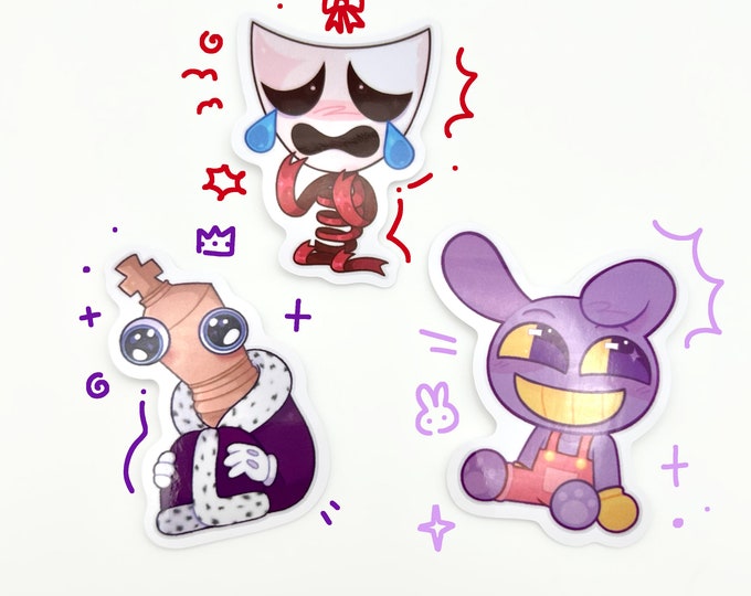 Lil' Digital Circus Shaker & Dangle Keychain/sticker Charms - Etsy Canada