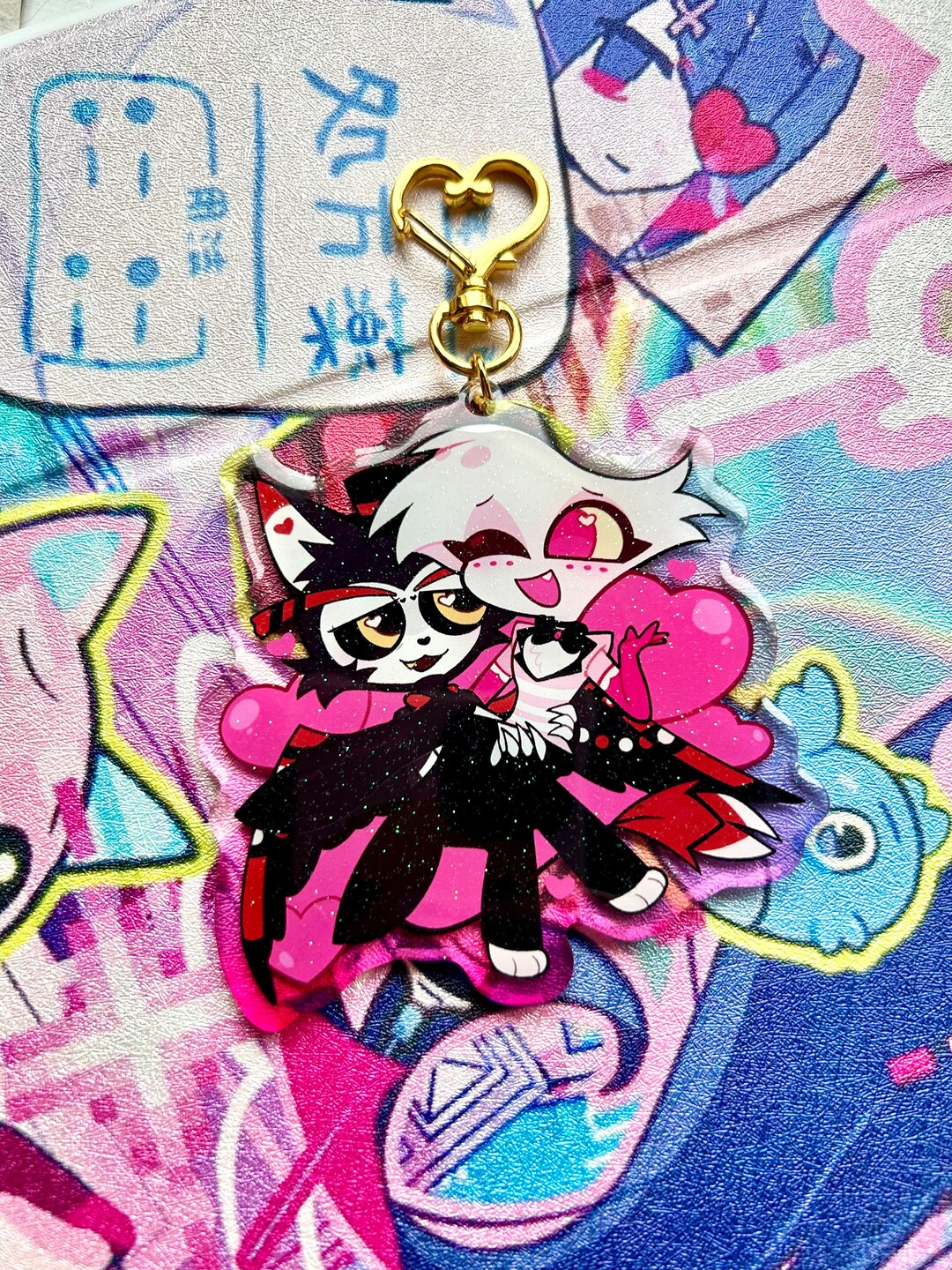 Huskerdust Hazbin Hotel Duo Ship Epoxy Charms - Husk X Angel Dust - Etsy