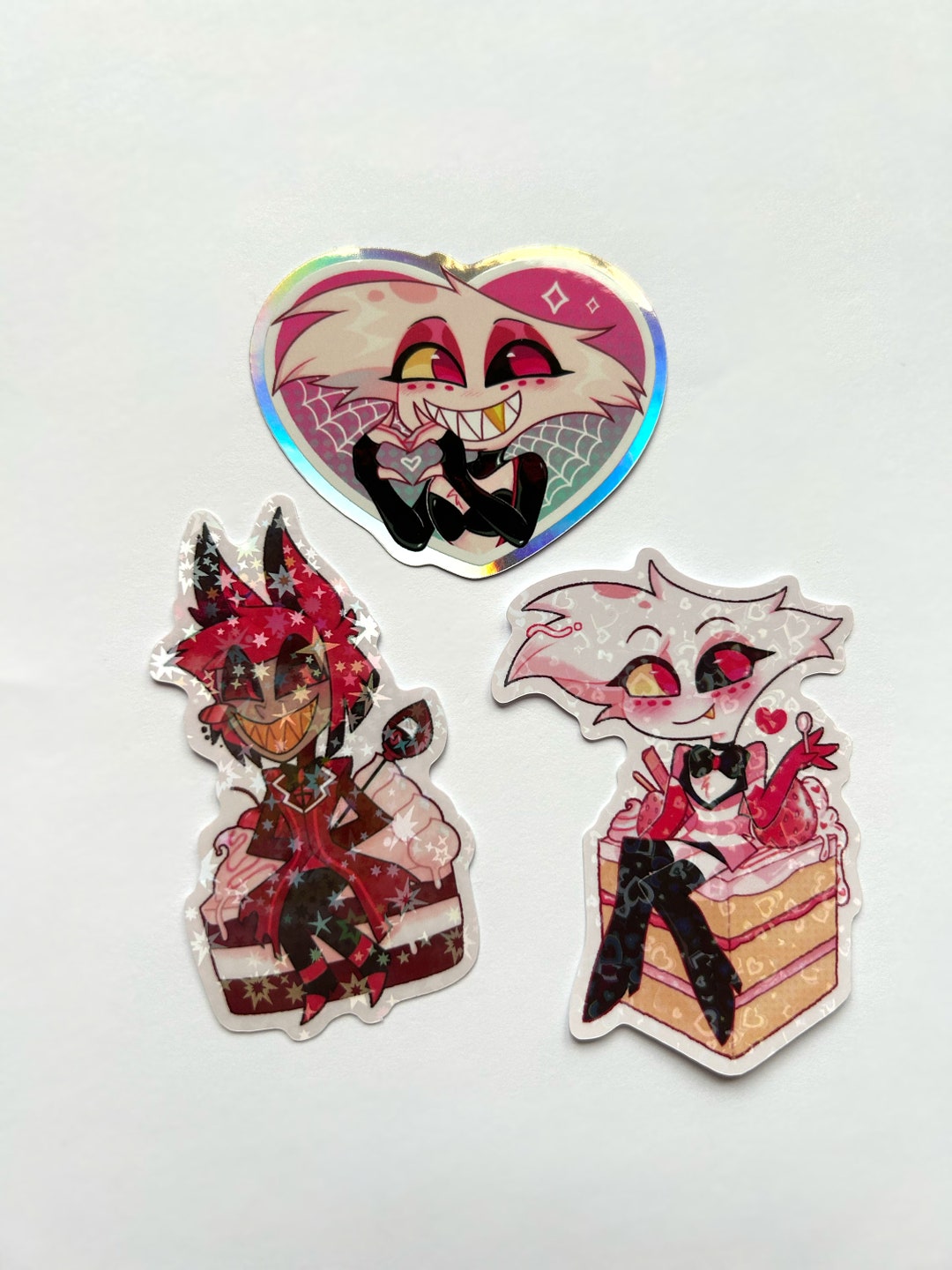 Hazbin Hotel Holographic Vinyl Stickers | Angel Dust + Alastor - Etsy