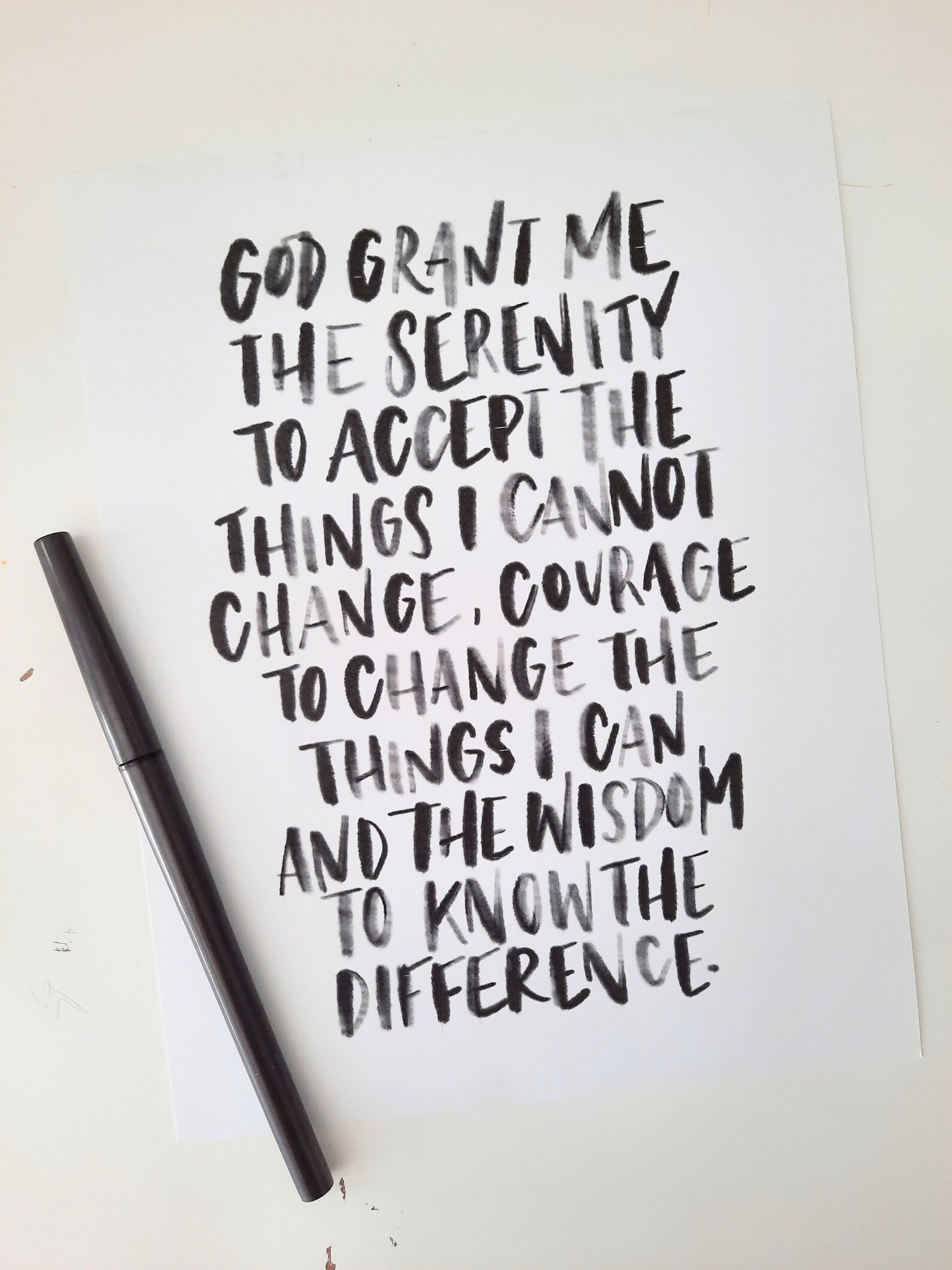 Serenity Prayer 8x10 Print - Hand Lettering and Calligraphy - Office ...