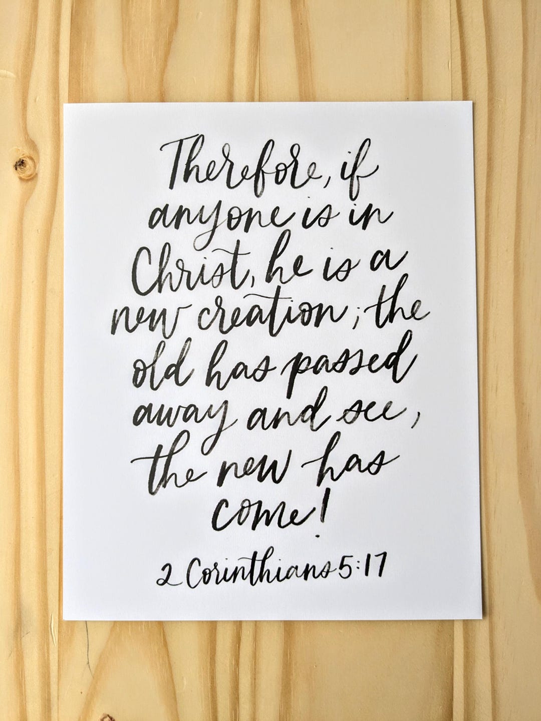 2 Corinthians 5:17 | 8x10 Physical Print | Hand Lettered | Modern ...