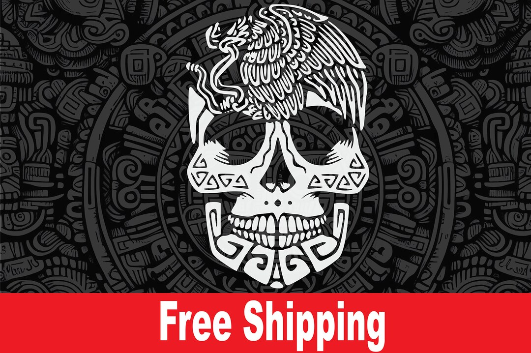 Mexican Skull Decal, Tribal Skull Decal, Skull Culture Decal, Dia De ...