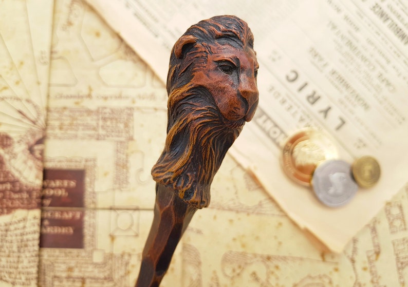 Regal Lion Wand: Harry Potter Inspired Handcrafted Resin Wand - Etsy