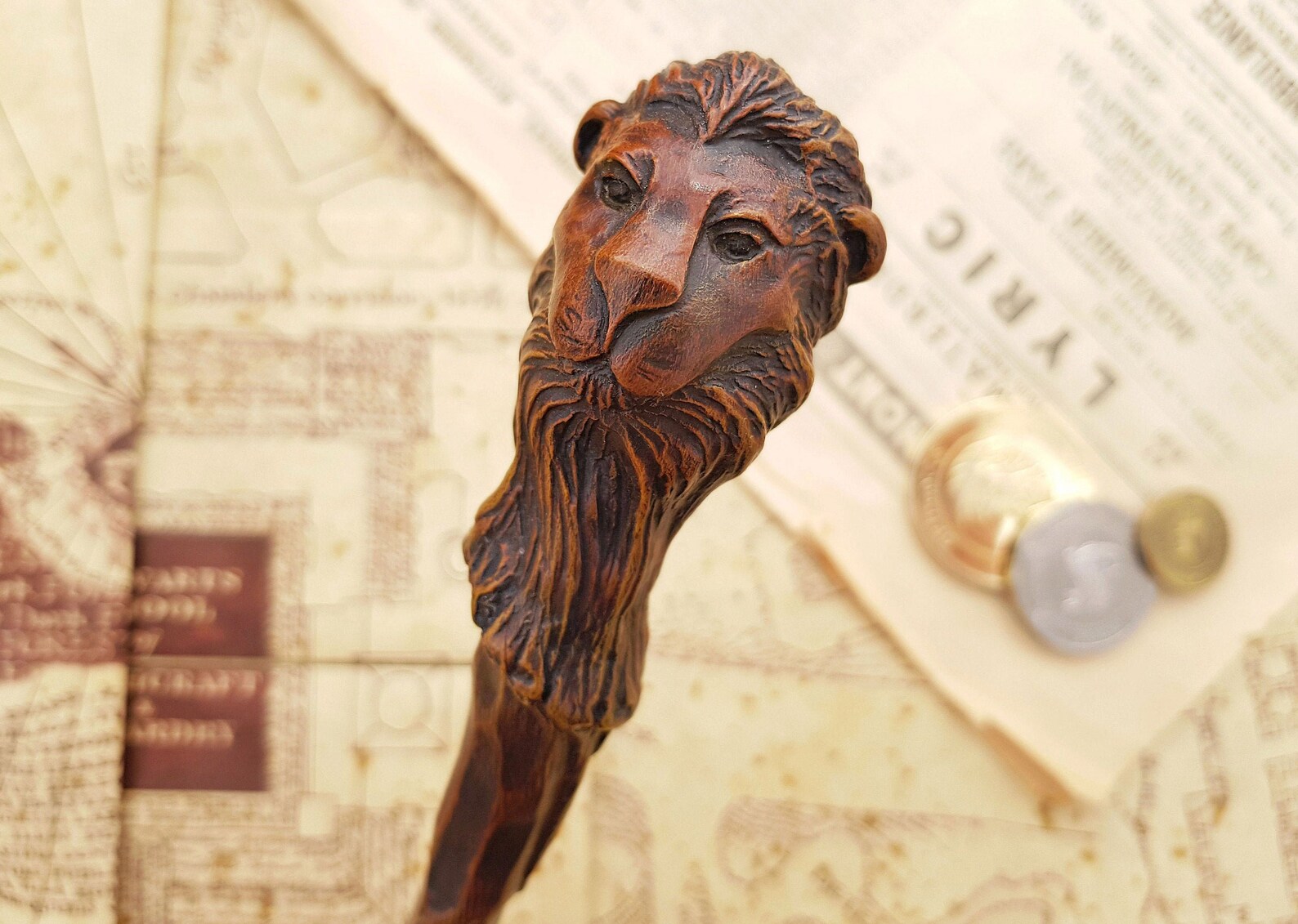 Regal Lion Wand: Harry Potter Inspired Handcrafted Resin Wand - Etsy