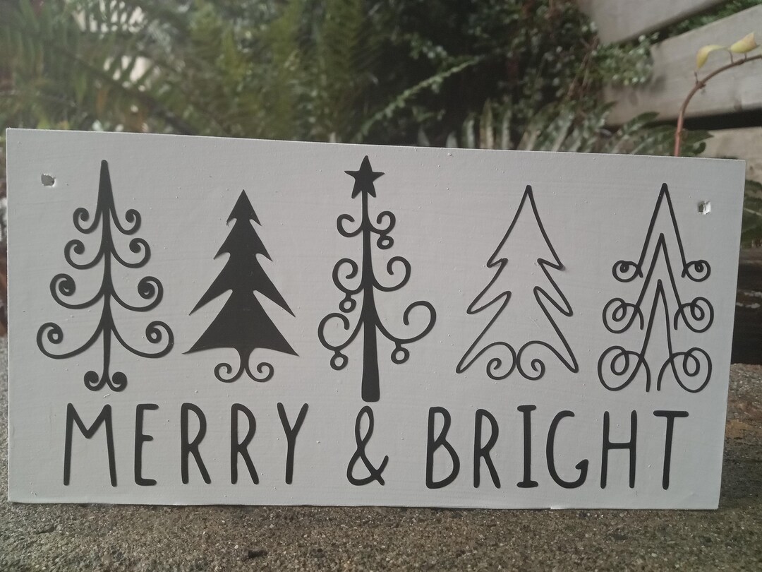 Christmas Tree Wooden Hanging Signs - Etsy