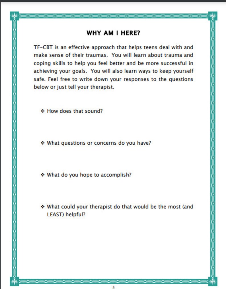 Dealing With Trauma: A TF-CBT Workbook for Teens - Etsy