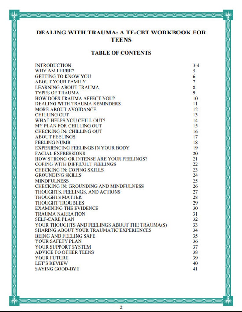 Dealing With Trauma: A TF-CBT Workbook for Teens - Etsy
