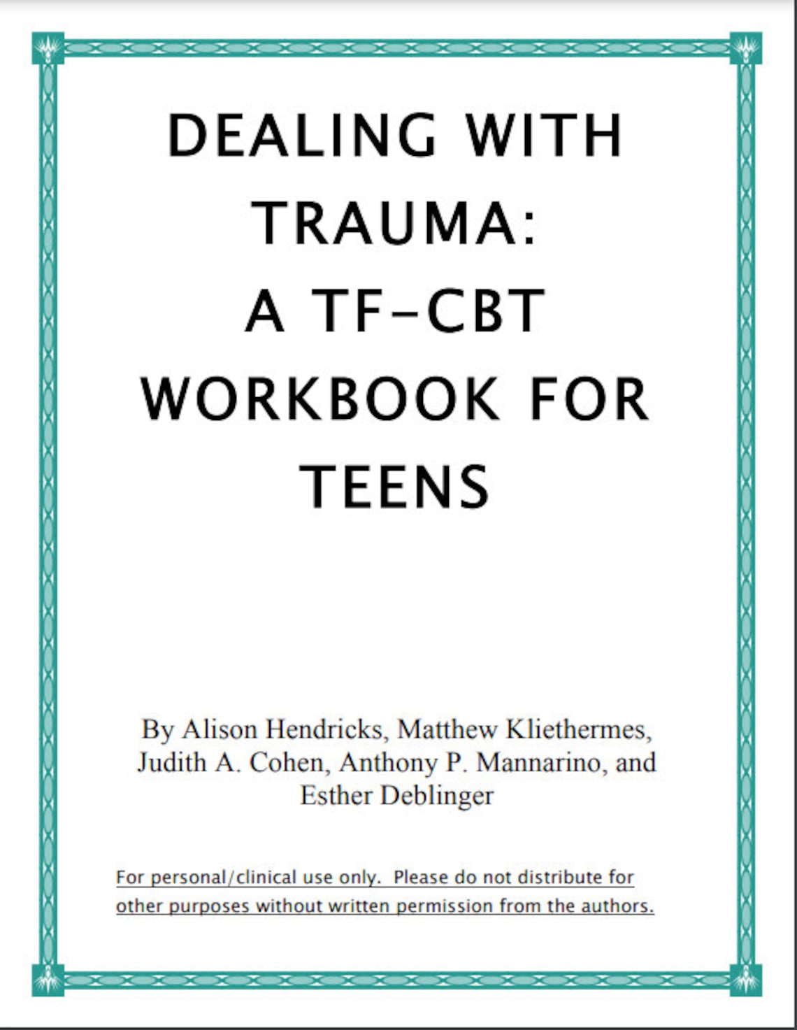 Dealing With Trauma: A TF-CBT Workbook for Teens - Etsy