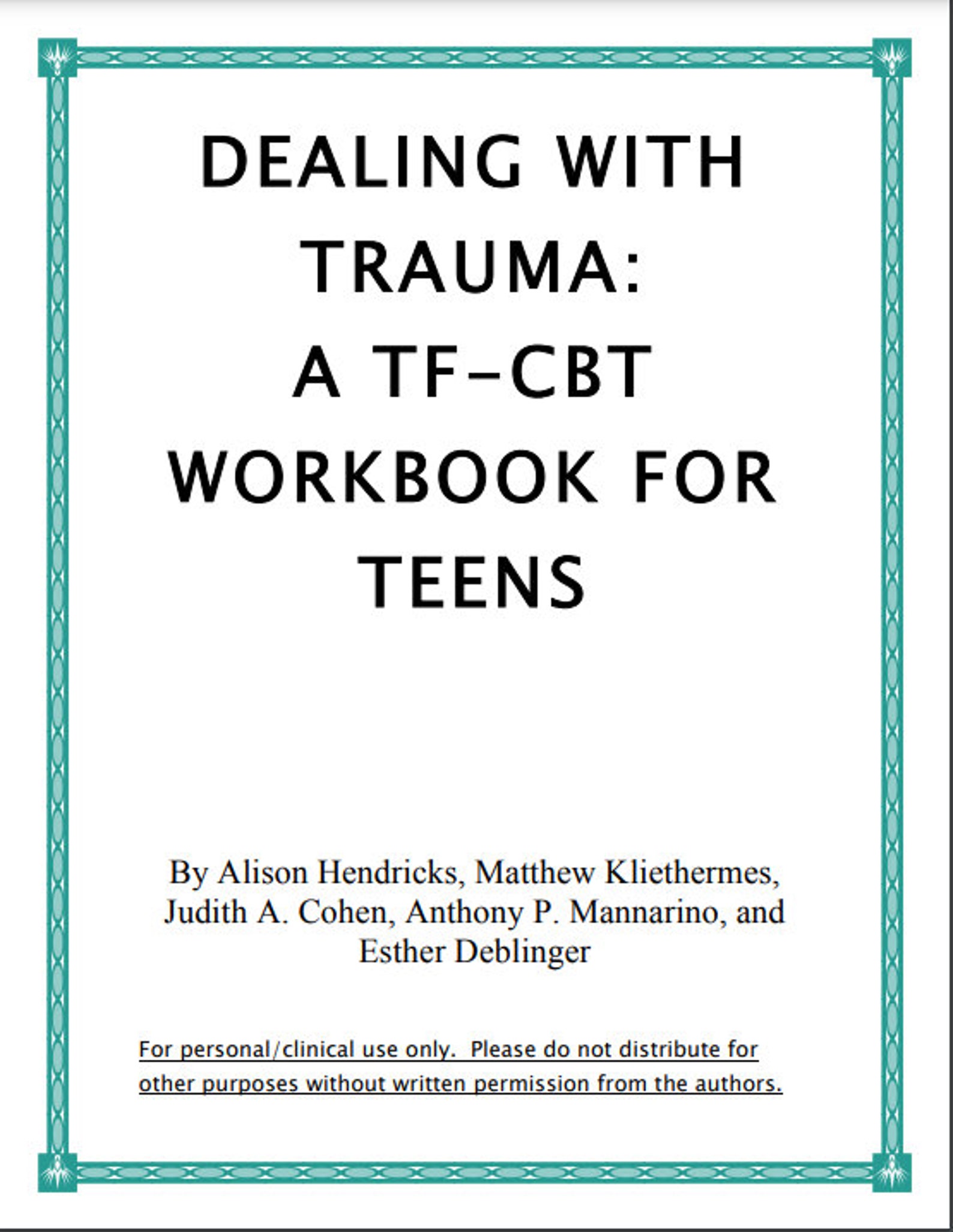 Dealing With Trauma: A TF-CBT Workbook for Teens - Etsy