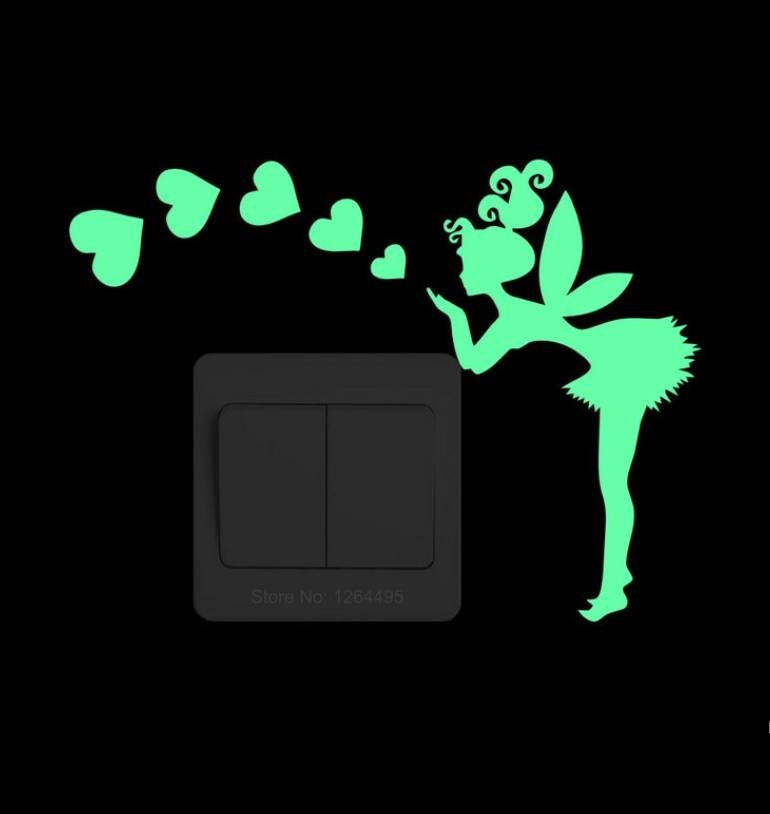 Cute Tinkerbell & Fairy Glow in the Dark Wall Decals - Etsy