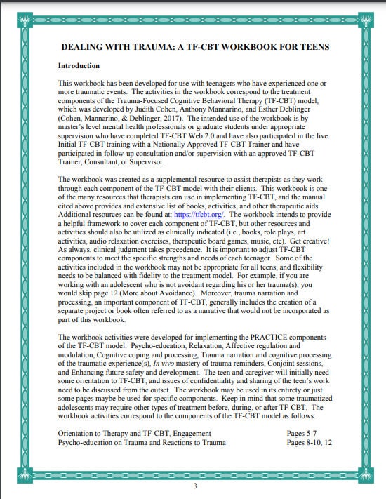 Dealing With Trauma: A TF-CBT Workbook for Teens - Etsy