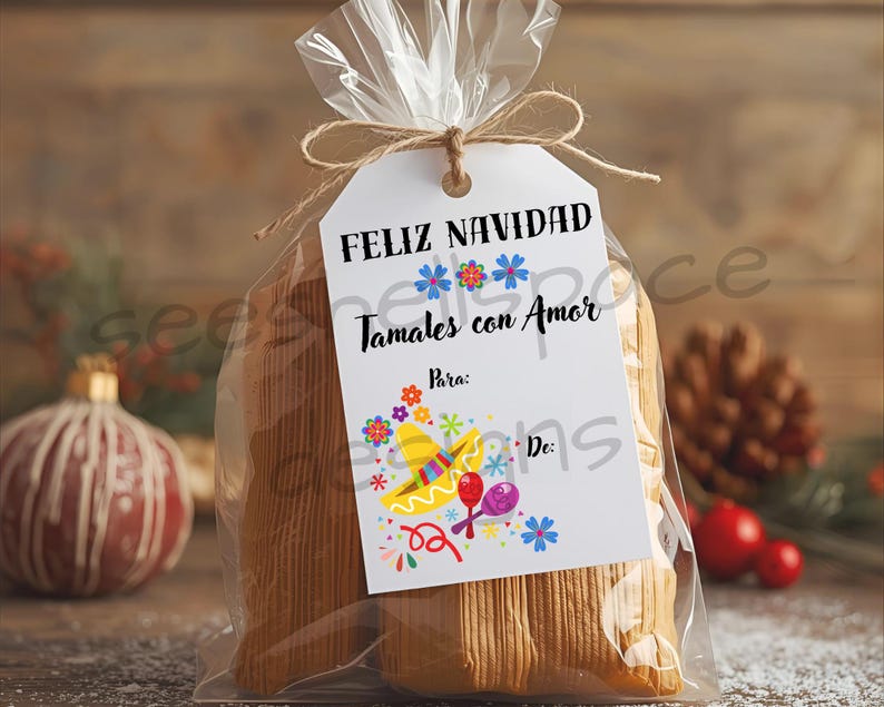 Tamales Gift Tag Printable - Feliz Navidad - Spanish Version - Etsy