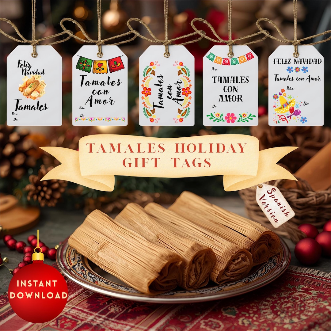 Tamales Gift Tag Printable - Feliz Navidad - Spanish Version - Etsy