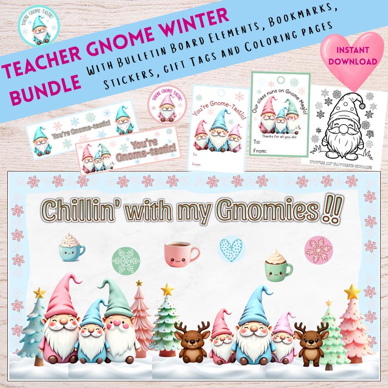 Teacher Printable Bundle | Gift Tags, Bookmarks, Stickers, Coloring ...