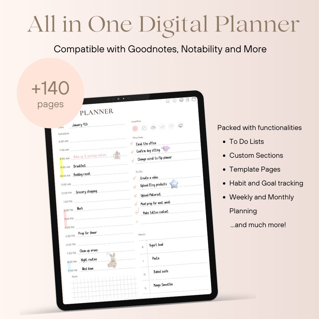 2024 Digital Planner, 2024 Portrait Planner, Hyperlinked Digital Life ...
