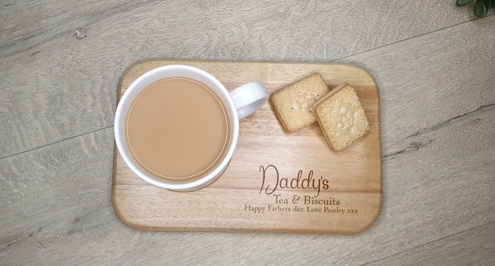 Personalised Tea or Coffee and Biscuit Board - Choice of Wording - Gift ...