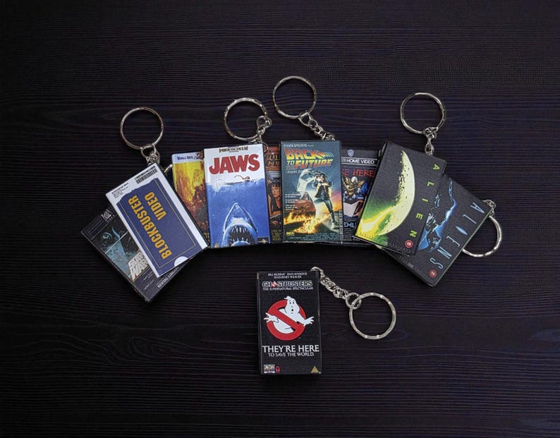 Retro VHS Style Keyring - Pop Culture Key Chain - Movie Memorabilia ...