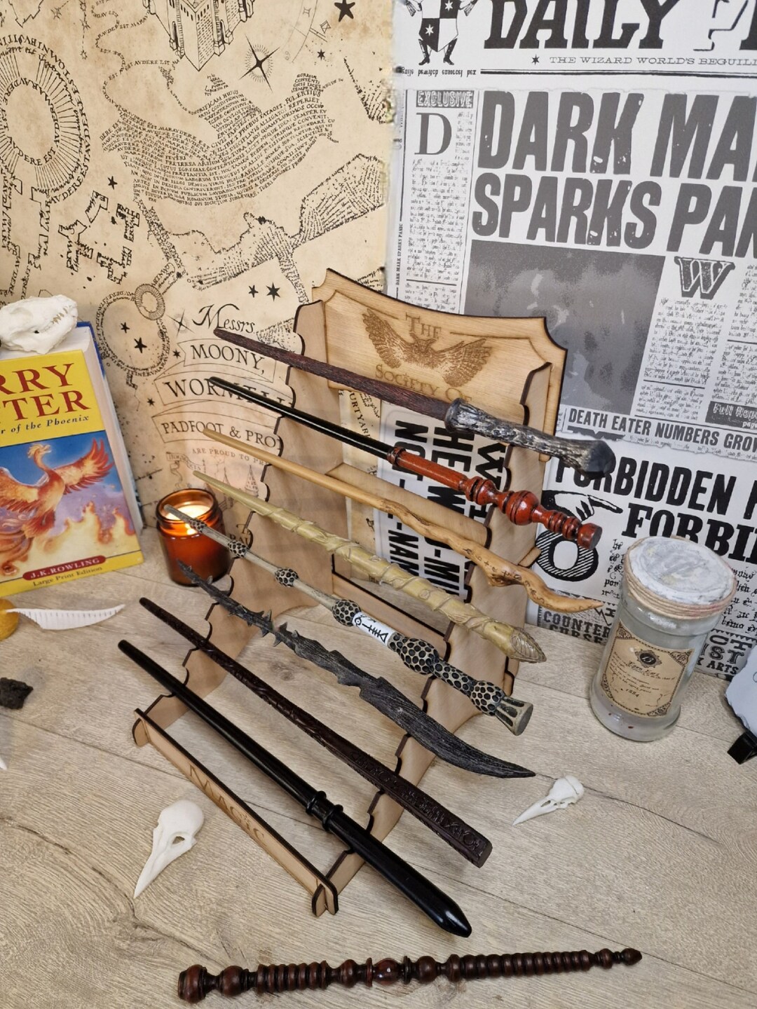 Magic Wand Display Stand. Display Your Wand Collection!! Wicca - Witch ...