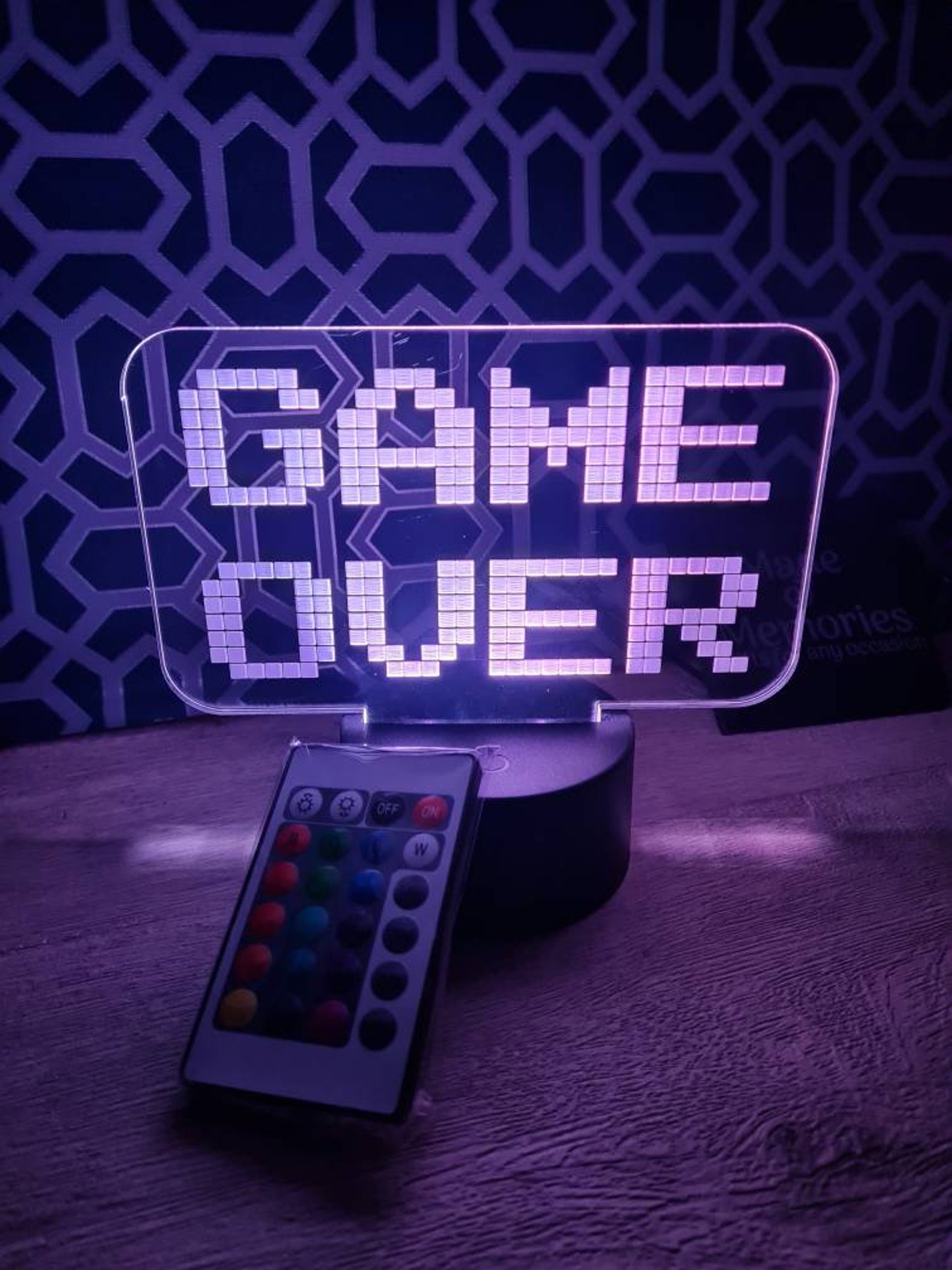 GAME OVER Lamp LED Man Cave Gaming Night Light - Etsy