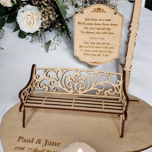Personalised Wedding Memorial Centrepiece Candle Display - Bench - Save ...