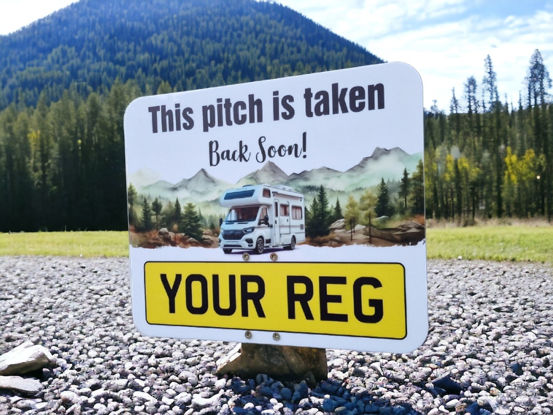 Personalised Motorhome Campsite Pitch Reserved Sign - Camper Van ...