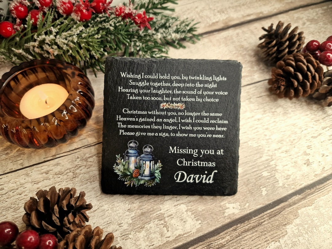 Personalised Christmas Memorial Grave Marker Festive Memorial Memory ...