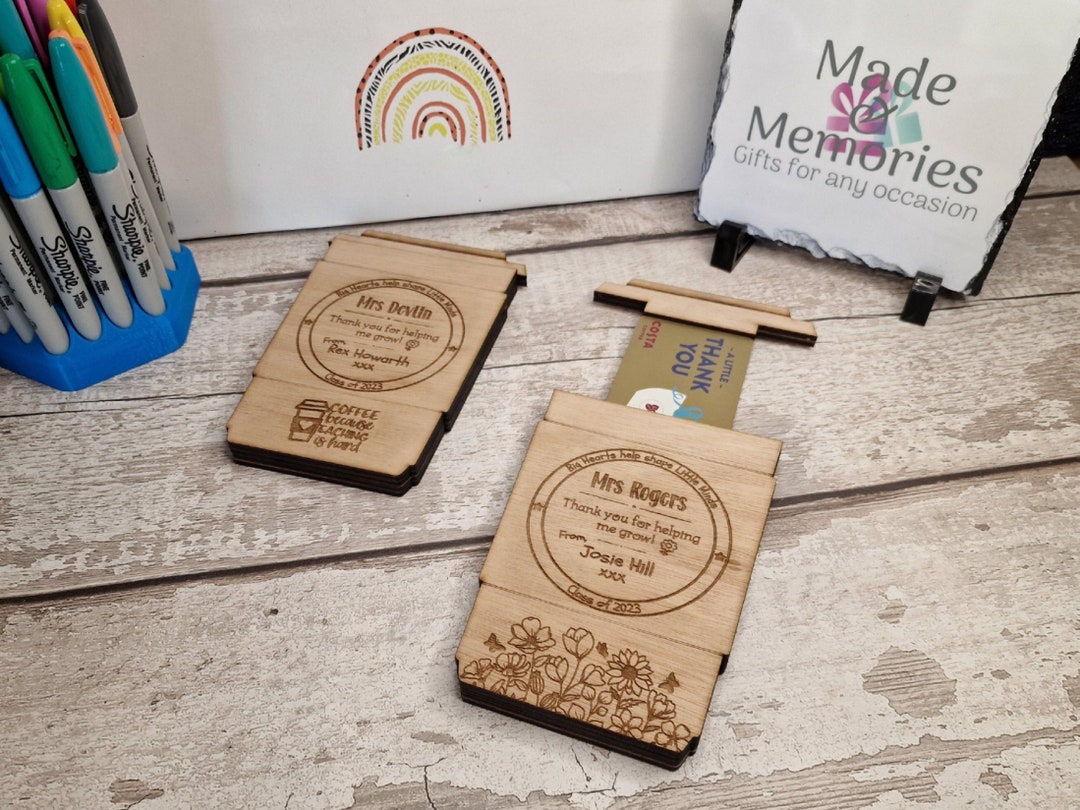 Personalised Wooden Gift Card Holder - Teacher Thank You Gift ...