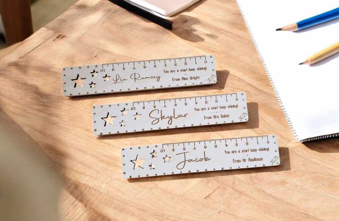 Personalised Wooden Bookmark Ruler - Student Appreciation Present ...