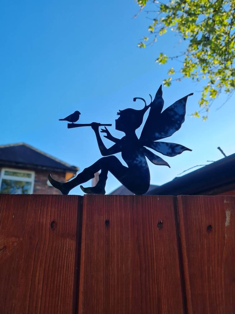 Fence Top Pixie Piper Fairy Fairy House Garden Patio - Etsy