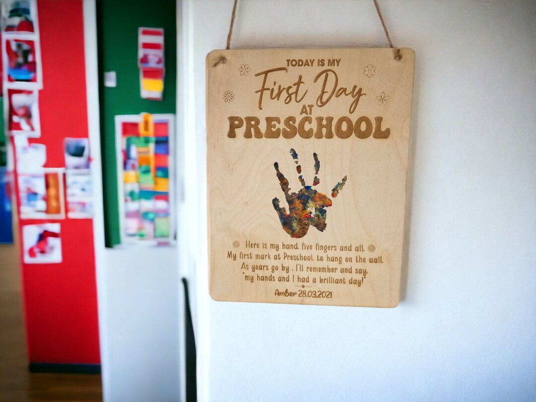 Personalised Preschool Handprint Sign - Perfect Keepsake - Frame ...