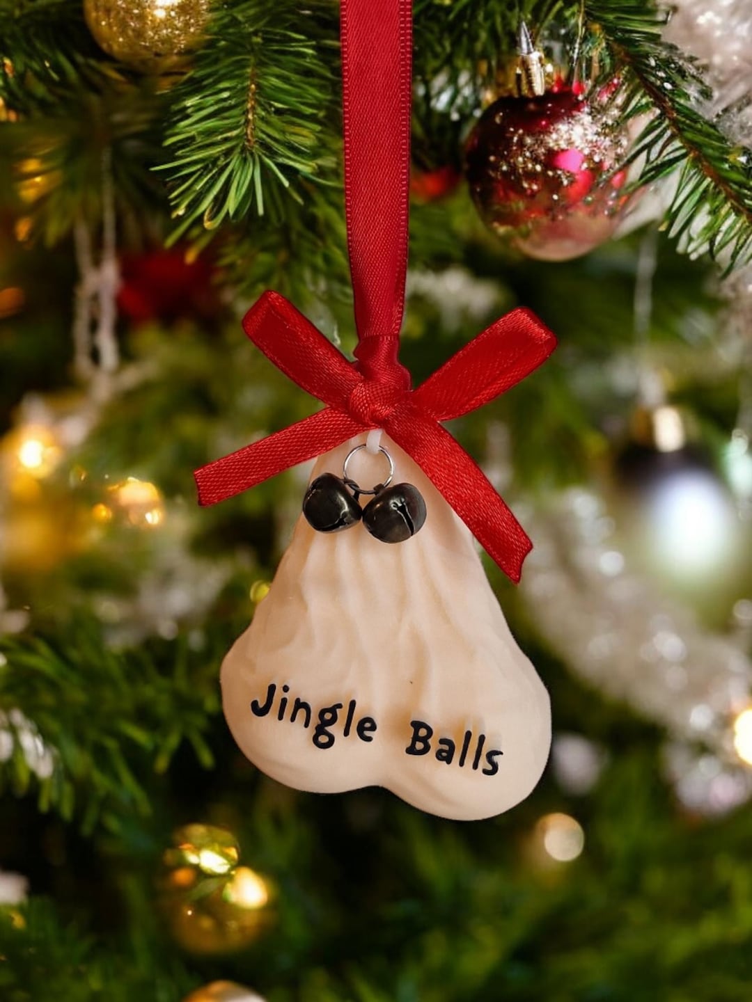 Novelty Jingle Balls Adult Bauble - Tree Decoration - Nut Sack ...