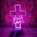 Jesus Saves Neon Crucifix Lamp LED Man Cave Religious - Etsy UK