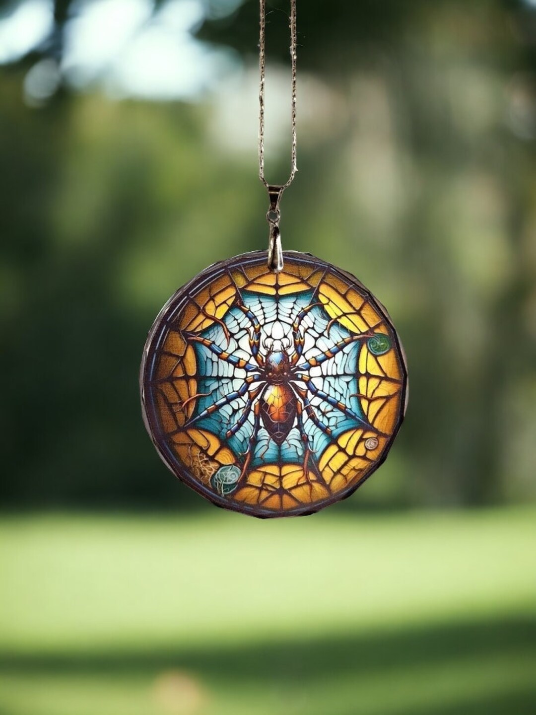Glass Diamond Cut Edge Spider Suncatcher Ornament - Bauble - Decoration ...