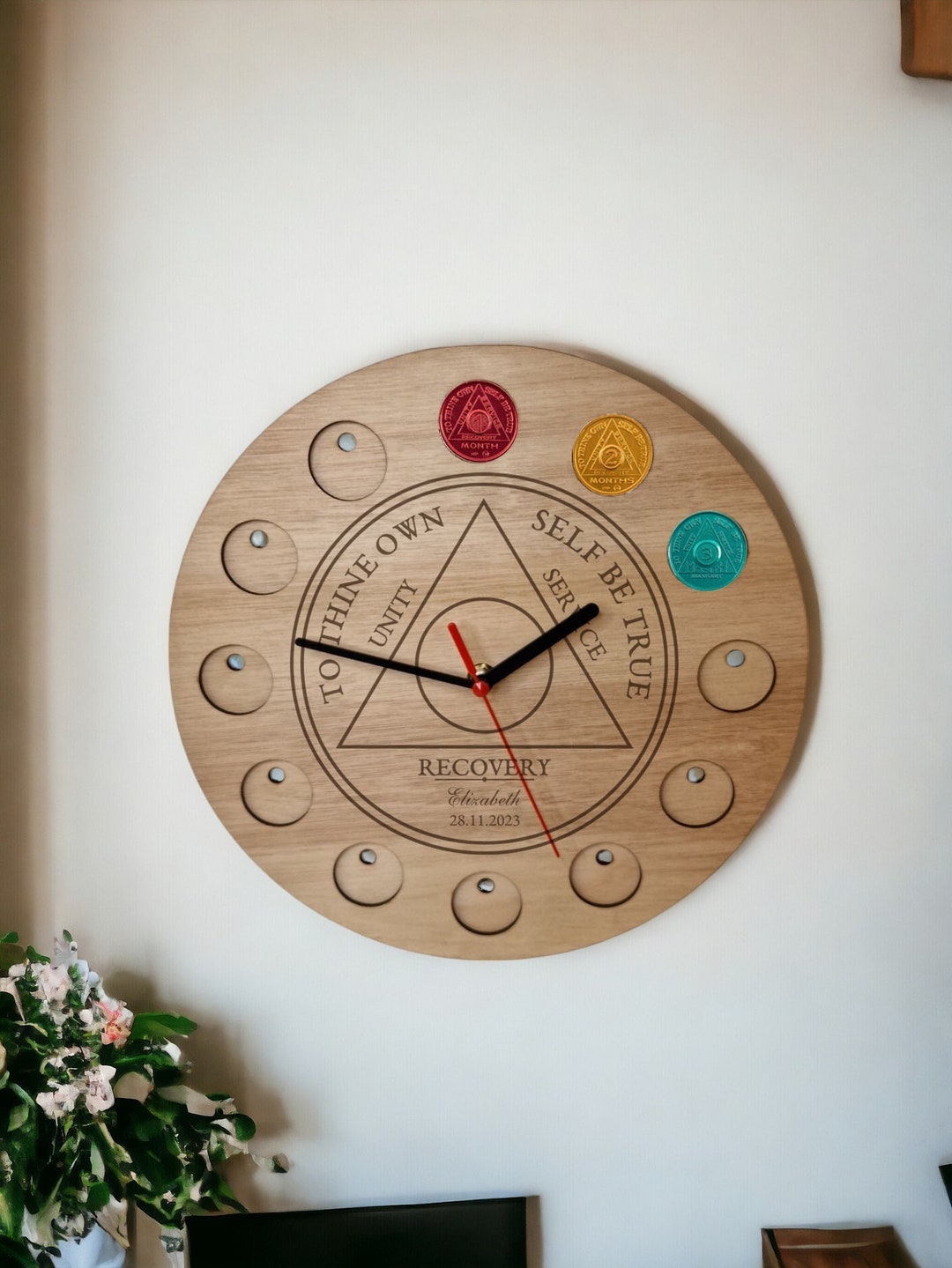 Personalised Recovery Token Display Clock - Chips - Personalized ...