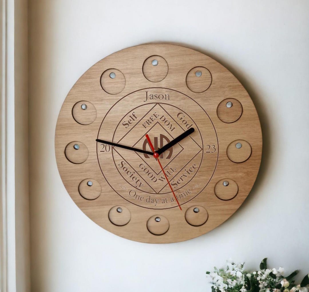 Personalised Recovery Token Display Clock - Chips - Narcotics Anonymous ...