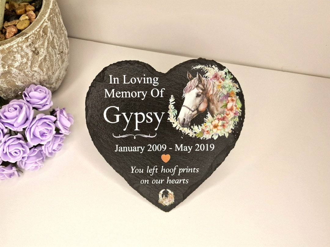 Personalised Horse Memorial Grave Marker, Memorial Slate - Memory ...
